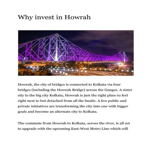 Why invest in howrah | PDF