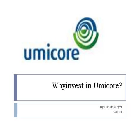 Presentation 8 Slides - Jan Tytgat - Umicore | PDF