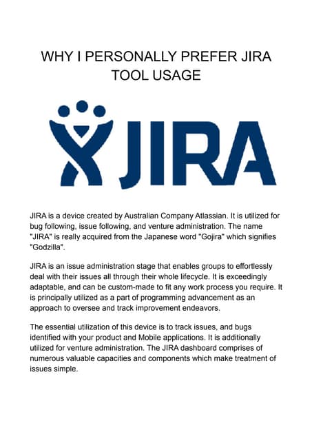 Jira | PPTX | Operating Systems | Computer Software and Applications