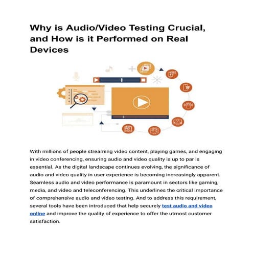 Why is Audio_Video Testing Crucial, and How is it Performed on Real ...