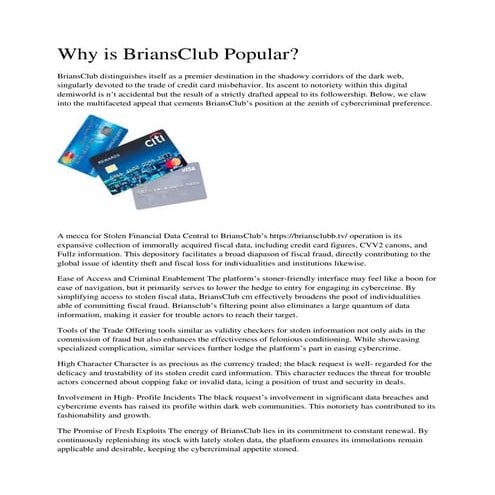 Why is BriansClub Popular- Your Complete Guide | PDF