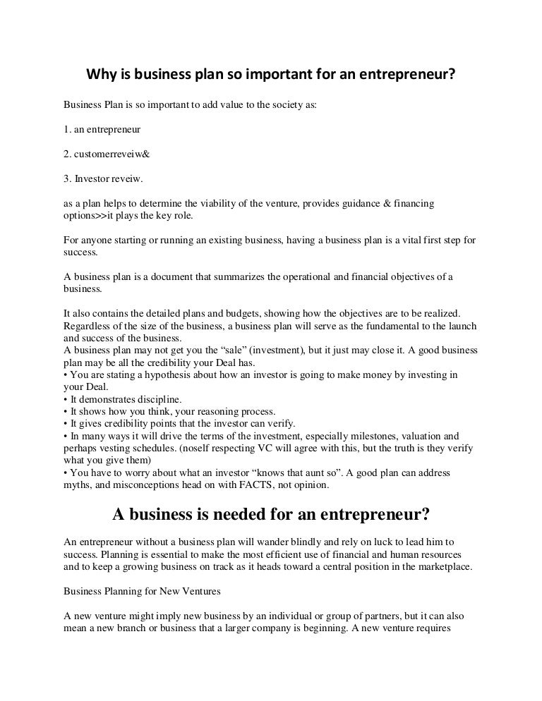 Why Is Business Plan So Important For An Entrepreneur why-is-business-plan-so-important-for-an-entrepreneur