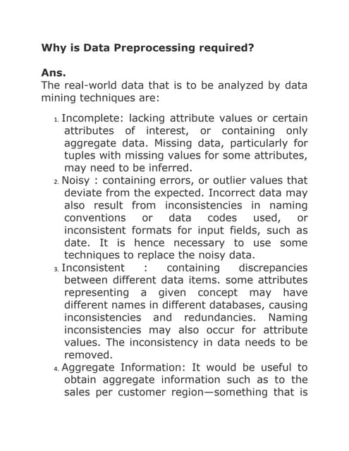 Data Preprocessing And Data Cleansing Ppt