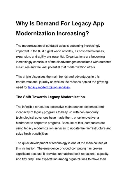 Why Is Demand For Legacy App Modernization Increasing Docx