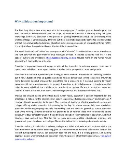 Importance of education | PPT