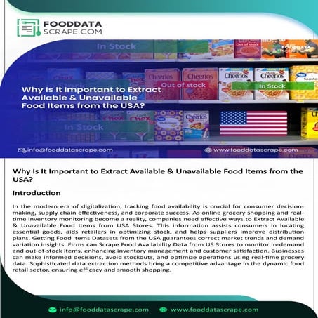 Extract Available & Unavailable Food Items from USA | PPTX