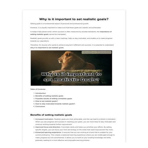Why is it important to set realistic goals.pdf
