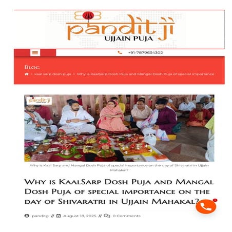 Why is KaalSarp Dosh Puja and Mangal Dosh Puja of special importance on the day of Shivaratri in ...