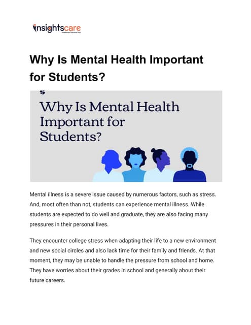 Mental Health Awareness in School | PPT