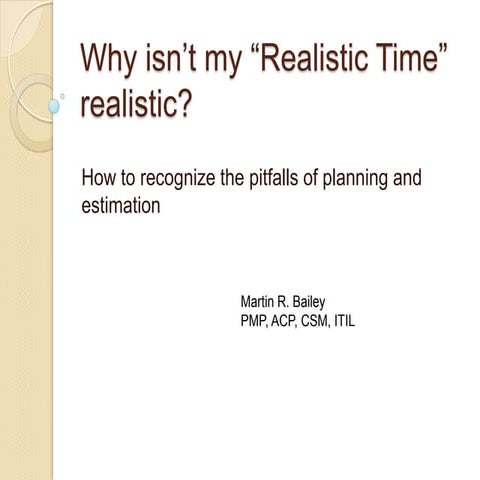 Why isn’t my realistic time realistic | PDF