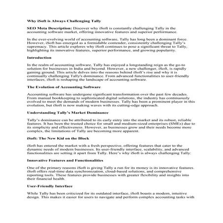 Why It's Time to Move Beyond Tally: Embracing iSoft ERP for Advanced ...