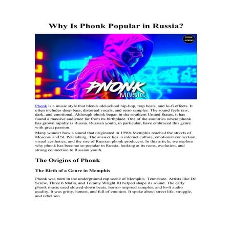 Why Is Phonk Popular in Russia:You Should Know.docx