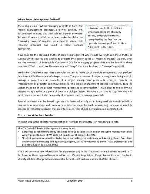 On INtegrating Project Management and Systems Engineering | PDF