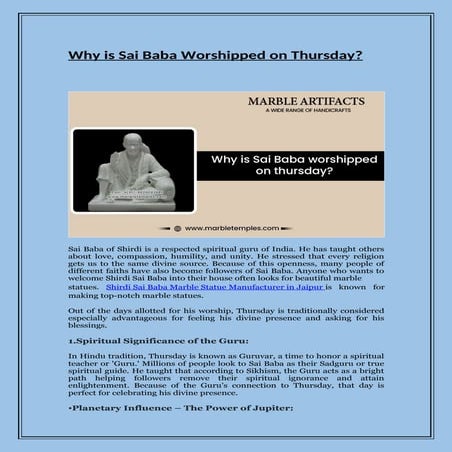 Why is Sai Baba Worshipped on Thursday.ppt