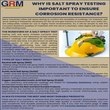 Why is Salt Spray Testing Important to Ensure Corrosion Resistance?