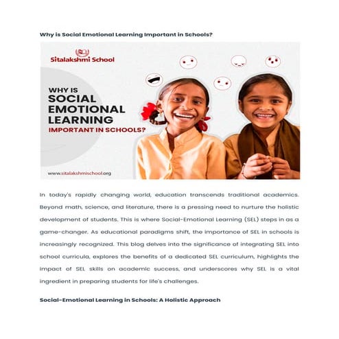 Social emotional learning | PPT