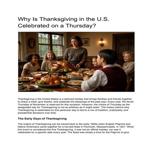 Why Is Thanksgiving in the U.S. Celebrated on a Thursday? | PDF