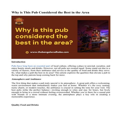 Why is This Pub Considered the Best in the Area.docx