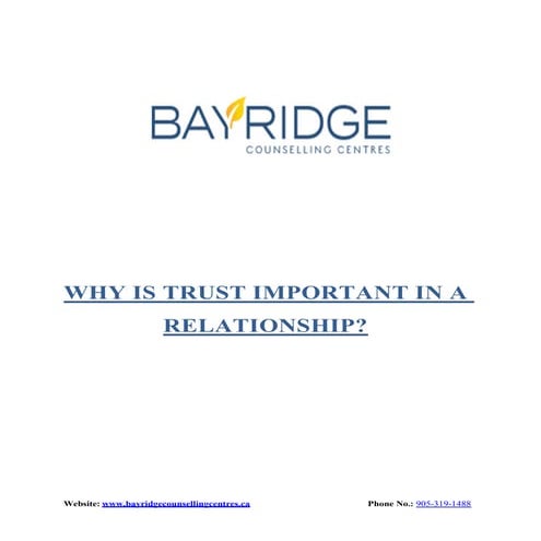 WHY IS TRUST IMPORTANT IN A RELATIONSHIP | PDF