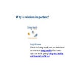 Why is wisdom important? | PPTX