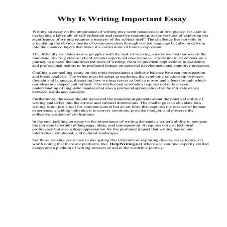 Why Is Writing Important Essay. John Jay College of Criminal Justice ...