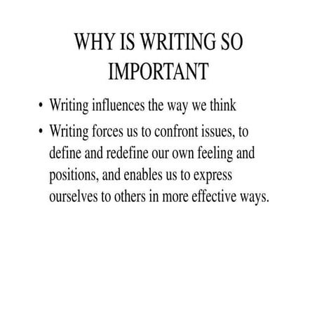 WHY IS WRITING SO IMPORTANT | PDF