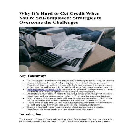 Why It's Hard to Get Credit When You're Self-Employed: Strategies to ...