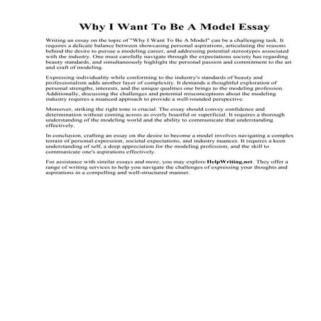 Why I Want To Be A Model Essay.pdf | Model Toys | Hobbies & Interests