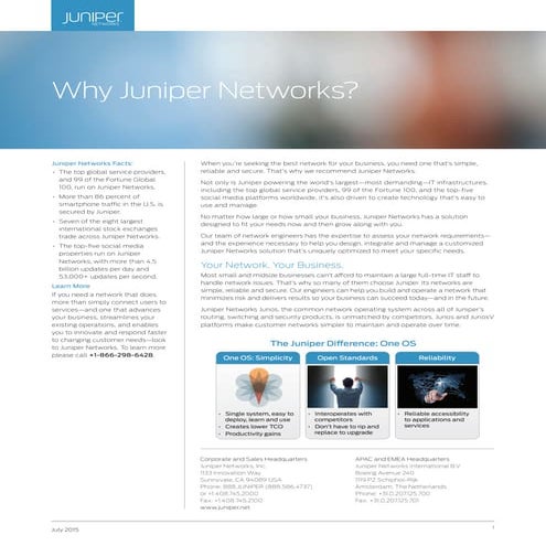 Why juniper networks? | PDF
