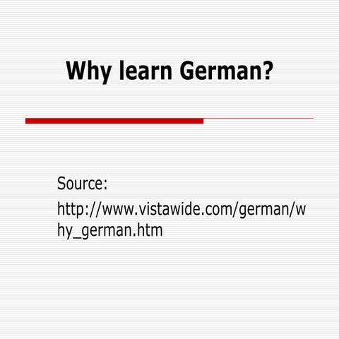 Why learn German | PPT