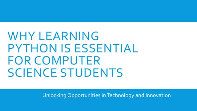 Why Learning Python Is Essential For Computer Sciencepdf