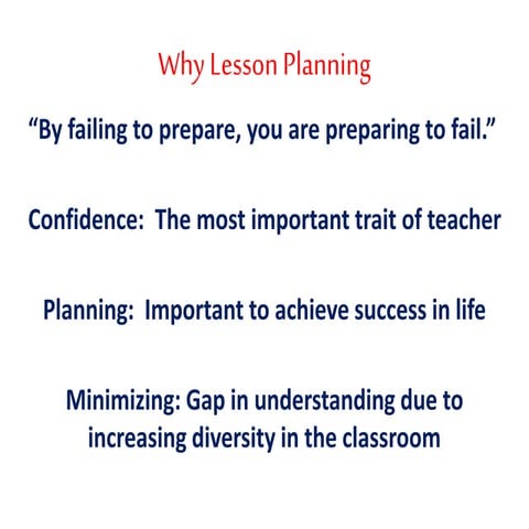 Why lesson planning | PPT
