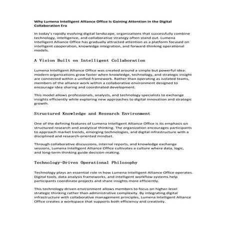 How Lumena Intelligent Alliance Office Is Shaping Intelligent ...