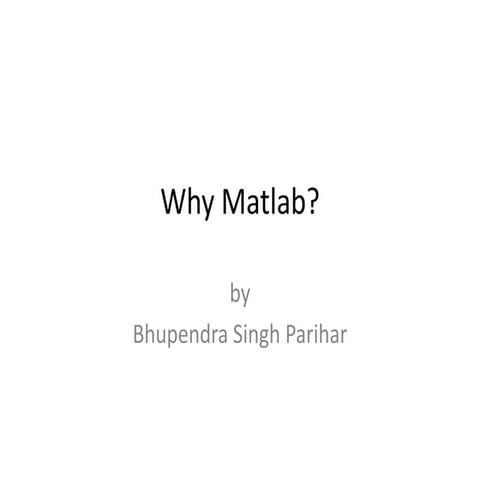 Why should I learn Matlab? | PPTX