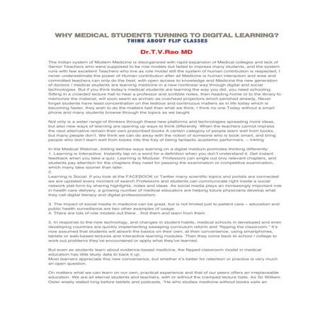 HOW MEDICAL STUDENTS LEARN IN FUTURE? by Dr.T.V.Rao MD | PDF