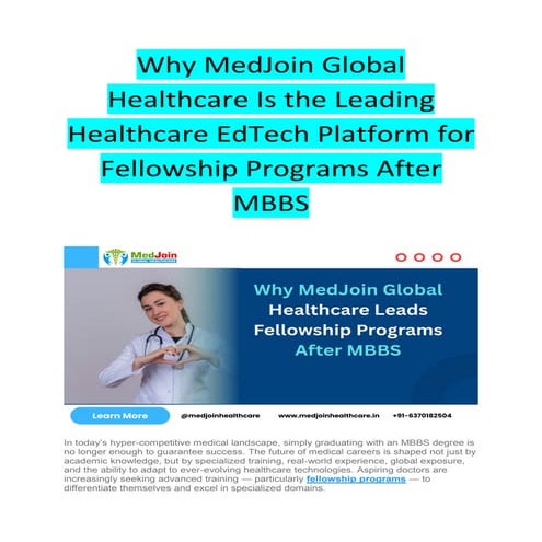 Why MedJoin Global Healthcare Is the Leading Healthcare EdTech Platform ...
