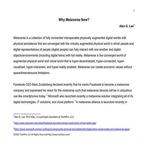 Why Metaverse Now | PPT