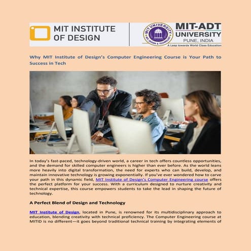 Why MIT Institute of Design’s Computer Engineering Course is Your Path ...