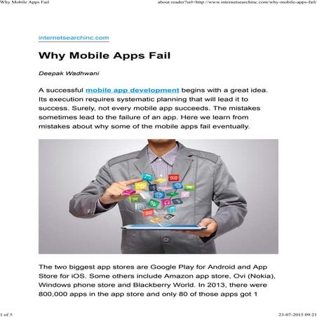 Why mobile apps fail | PDF | Internet for Beginners | Internet