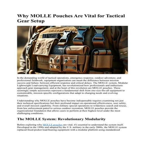 Why MOLLE Pouches Are Vital for Tactical Gear Setup.pdf