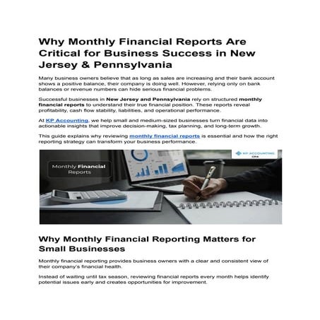 Why Monthly Financial Reports Are Critical for Business Success in New ...