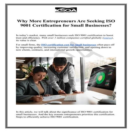 Why More Entrepreneurs Are Seeking ISO 9001 Certification for Small ...
