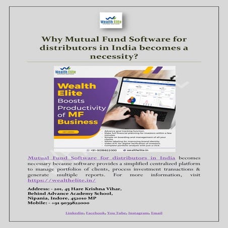 Why Mutual Fund Software for distributors in India becomes a necessity.pdf