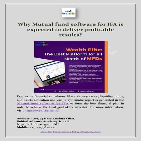 Why Mutual fund software for IFA is expected to deliver profitable results.pdf