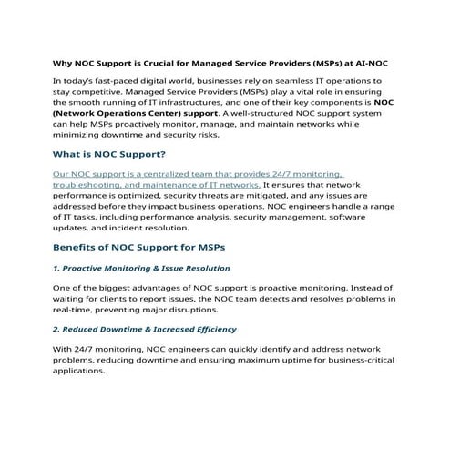 Why NOC Support is Crucial for Managed Service Providers (MSPs) at AI ...