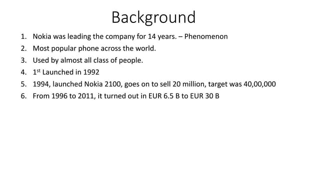 Case study NOKIA failure | PPTX