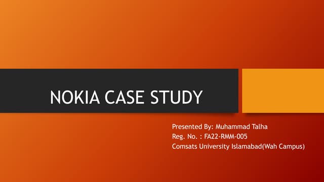 Case study NOKIA failure | PPTX