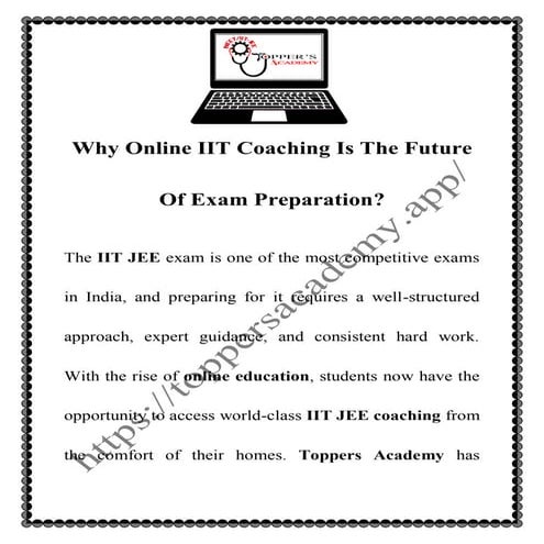 Best Online IIT Coaching at Toppers Academy – Top Coaching for IIT JEE ...