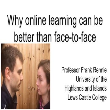 Why online learning can be better than face to-face | PPT