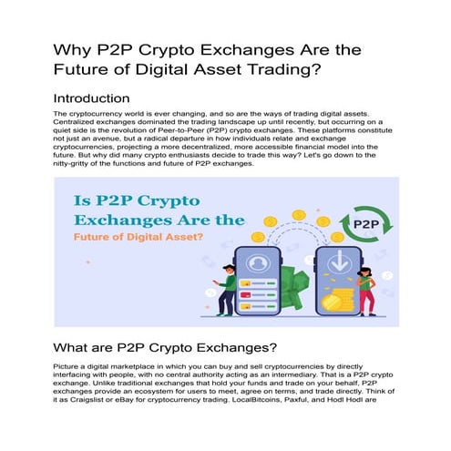 Why P2p Crypto Exchanges Are The Future Of Digital Asset Trading Pdf
